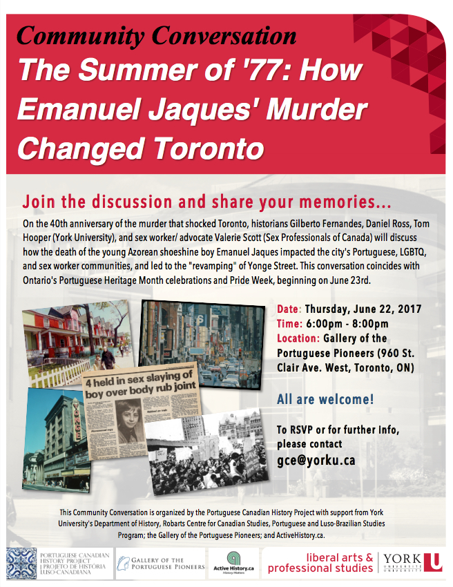 Community Conversation: “The Summer of ’77: How Emanuel Jaques’ Murder ...